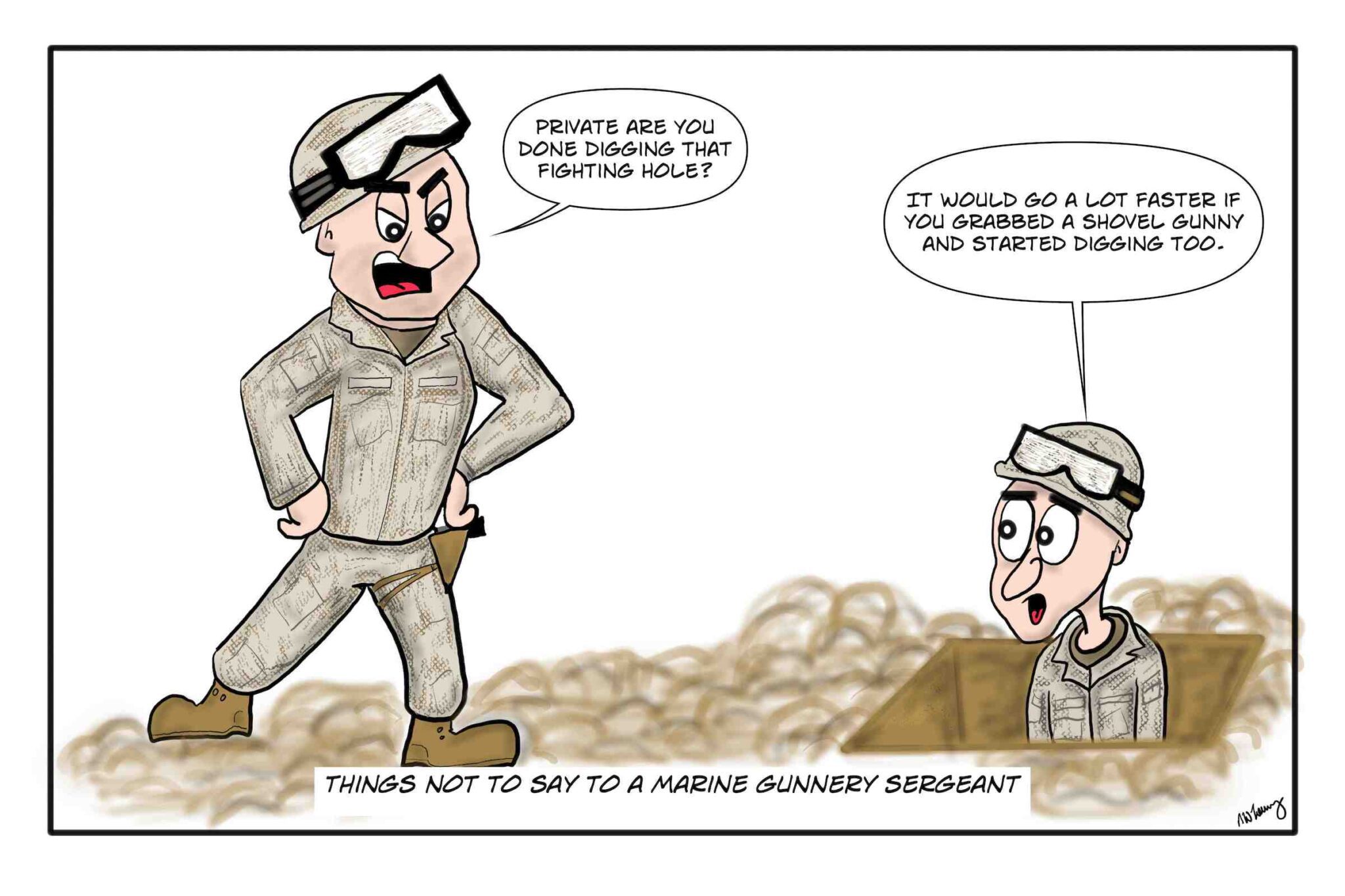 USMC Private Tells a Marine Gunnery Sergeant to start digging - The ...